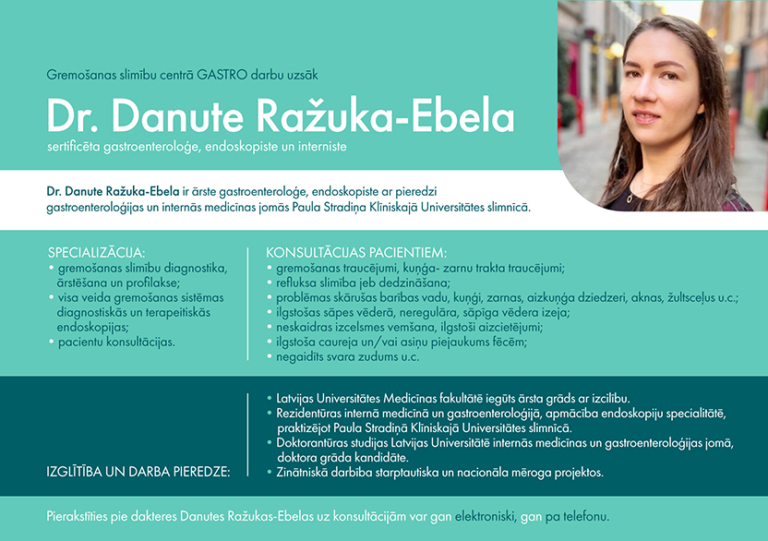 Darbu GASTRO uzsāk gastroenteroloģe, interniste, endoskopiste, dr ...